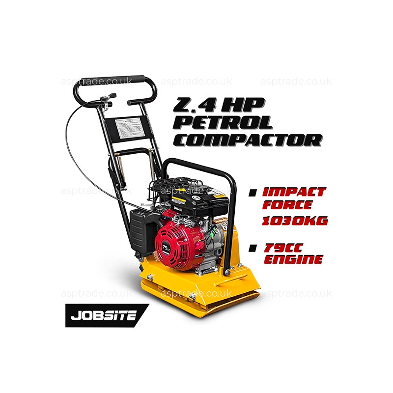 Hyundai 196cc Petrol Plate Compactor / Wacker Plate with Wheel Kit and ...