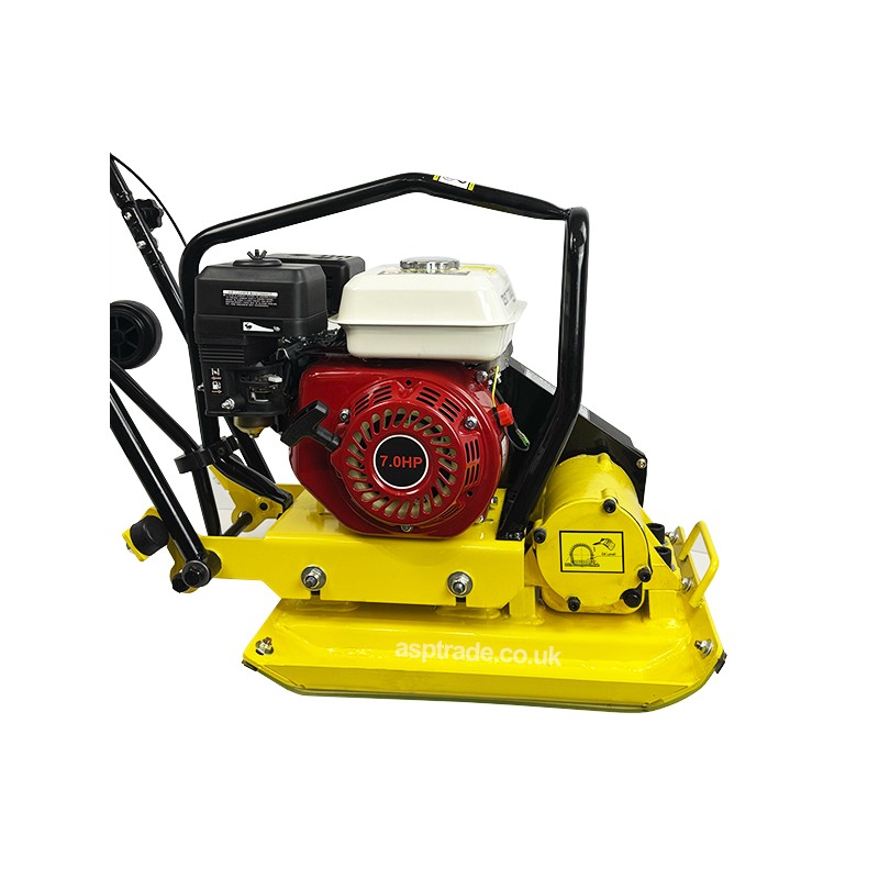 Petrol Wacker Compactor Plate with Wheels & Paving Pad 196cc