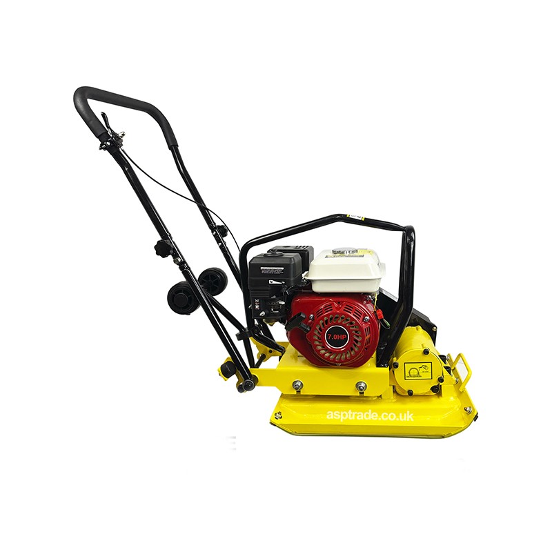 Petrol Wacker Compactor Plate with Wheels & Paving Pad 196cc